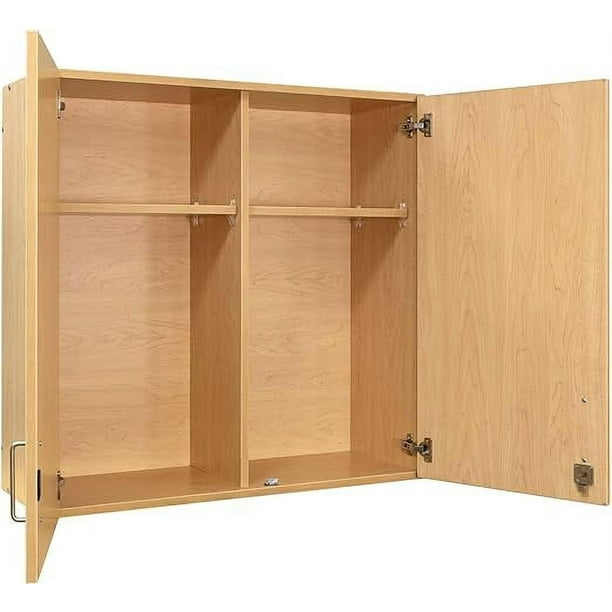 Tot Mate 4 Compartments Wall Cabinet Lockable Storage Maple 37 W x 14 1 2 D x 36 1 2 H RTA Walmart Business Supplies