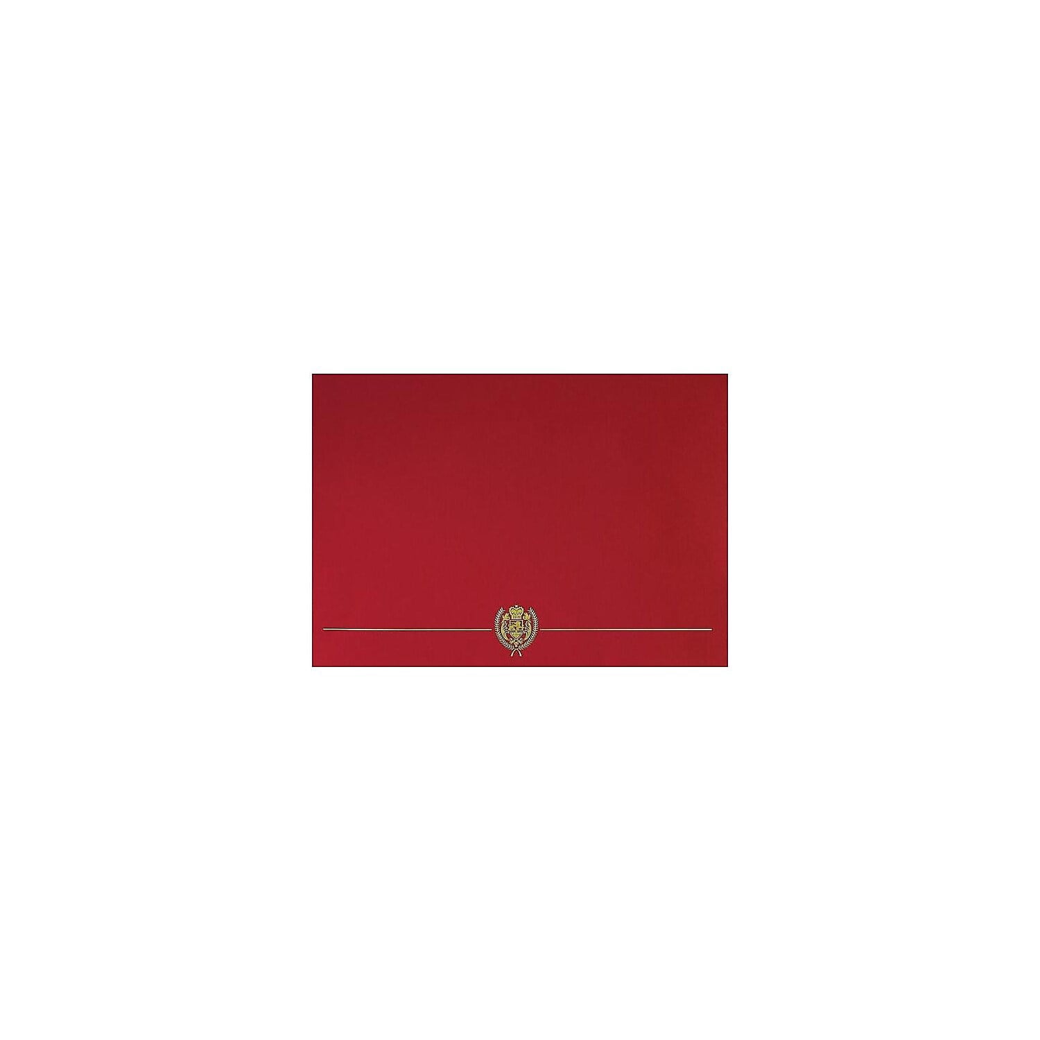Classic Crest Certificate Covers, 9.38 X 12, Red, 5/pack | Bundle of 5 ...