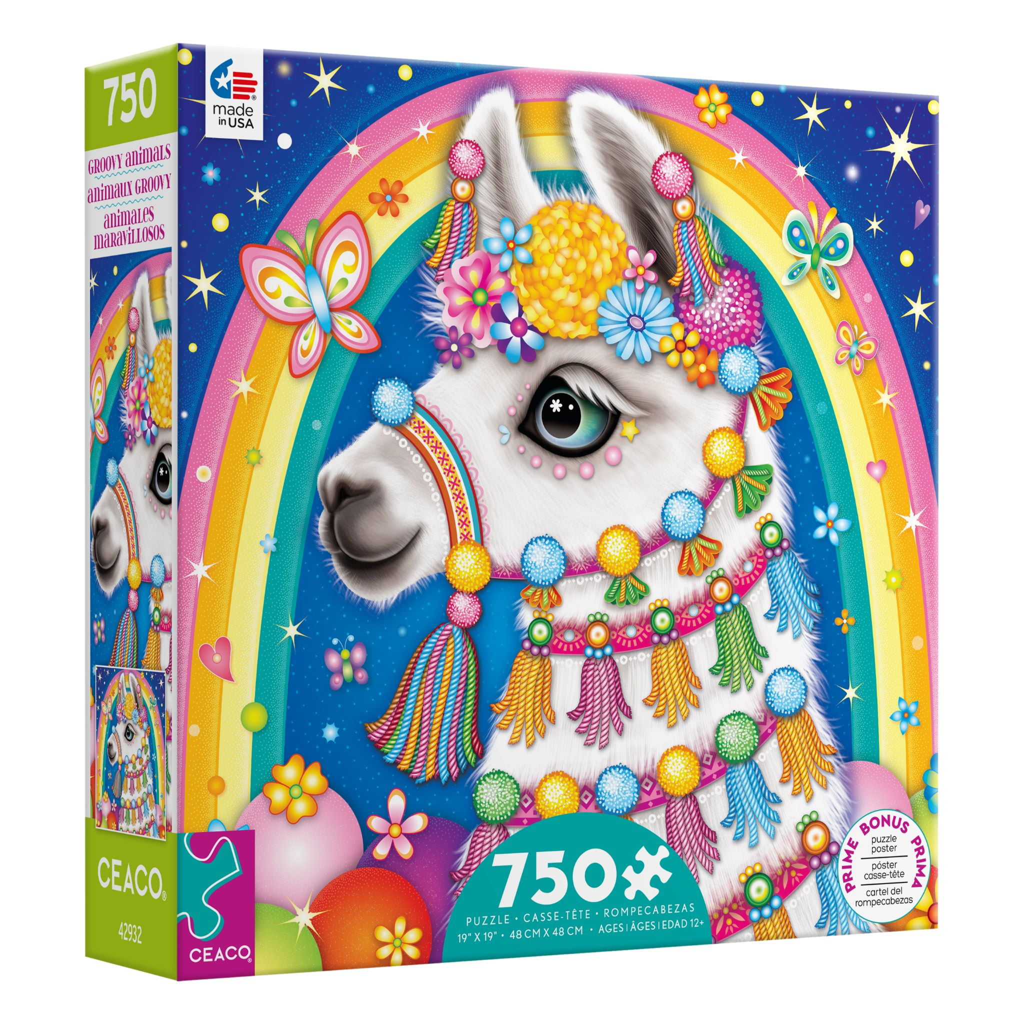 Ceaco - Groovy Animals - Llama - 750 Piece Interlocking Jigsaw Puzzle ...