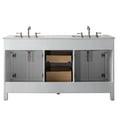 Totti Artemis 60" White Transitional Double Sink Bathroom Vanity w ...