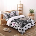 Black Easter Set of 4 Bedding Quilt Covers, Spring Modern Cute Bunny ...