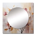 Designart "Fusion Of Pink, Beige, And Black Floral Waves" Abstract ...