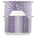 Art Purple Swag Curtains Valance and Tier Set, Vintage White Polka Dots ...