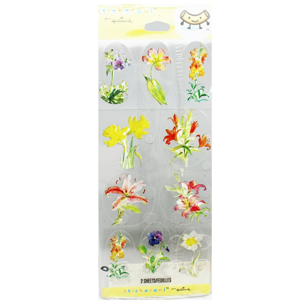 Hallmark Stickeroni Gorgeous Full Bloom Flowers Sticker Set (20 ...