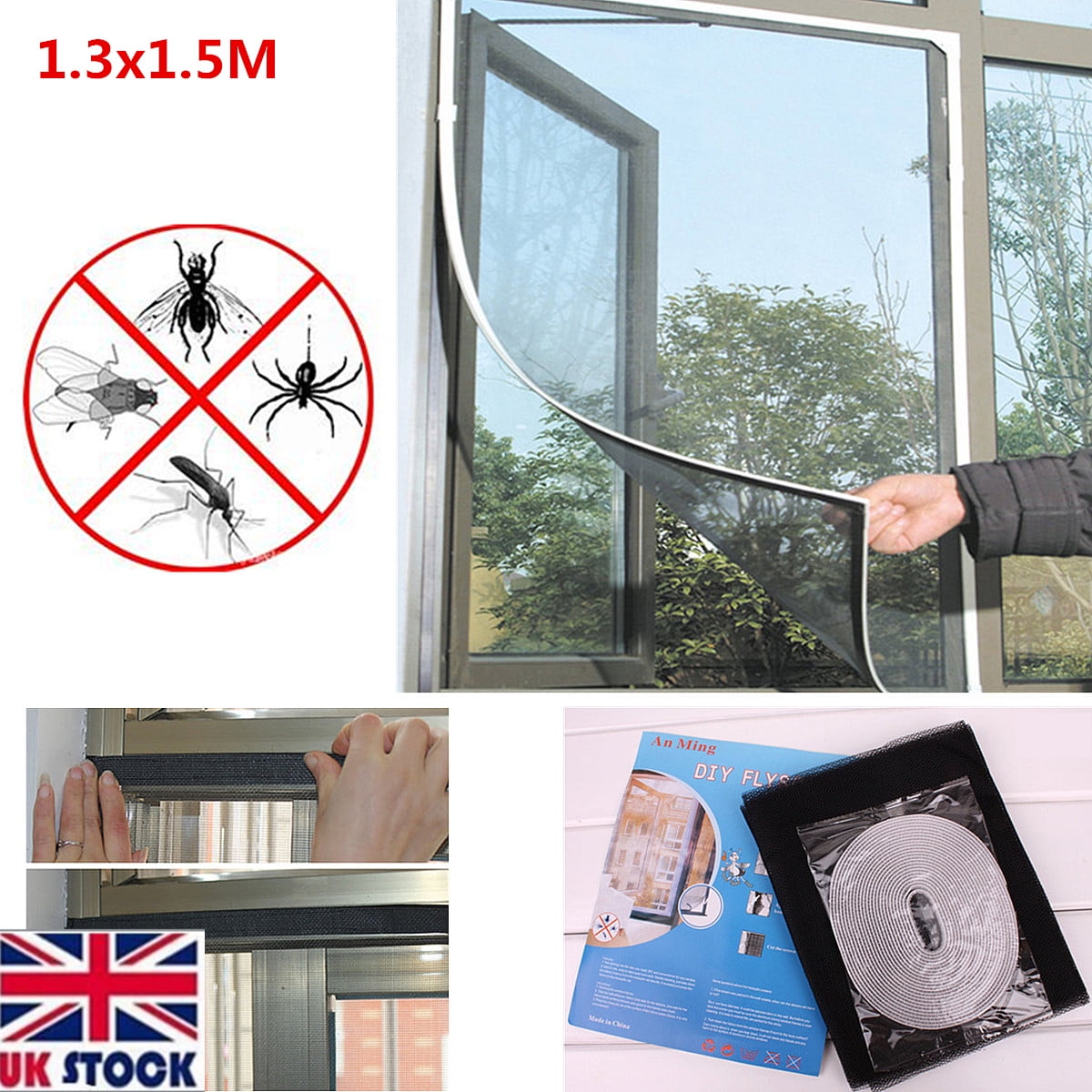 1.3x1.5M Window Screen Mesh Net Netting Fly Insect Bug Mosquito Moth ...