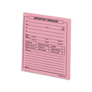 Universal Important Message Pink Pads, 4.25 x 5.5, 1/Page, 50 Forms/Pad ...