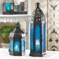 Gallery Of Light Tall Floret Blue Candle Lantern - Walmart.com