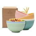 Bdday Cereal Bowls 6-Whea-T Straw Bowls Set-Microwave and Dishwasher ...
