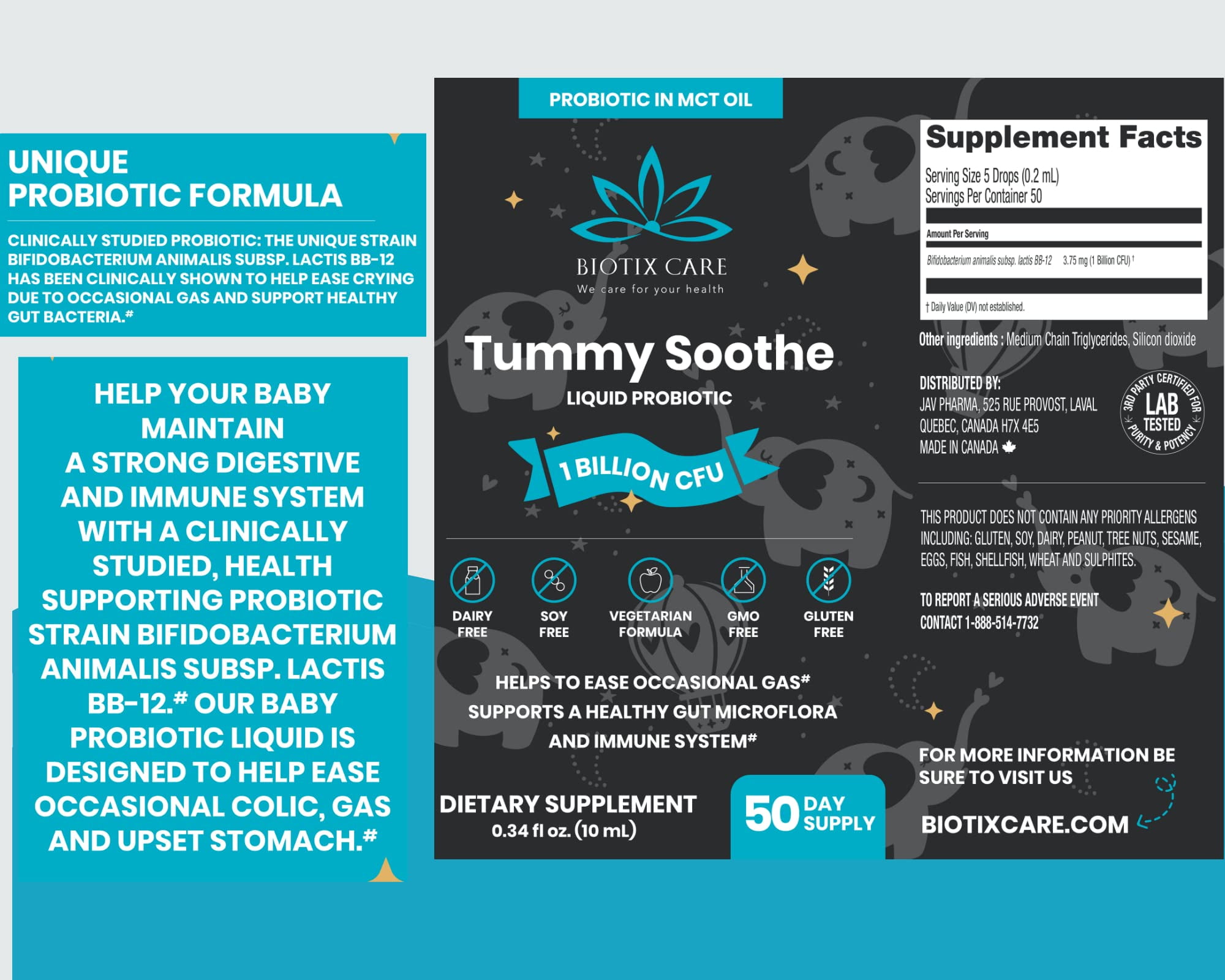 Buy Baby Probiotic Tummy Soothe Drops - Baby Gas, Colic, Diarrhea ...
