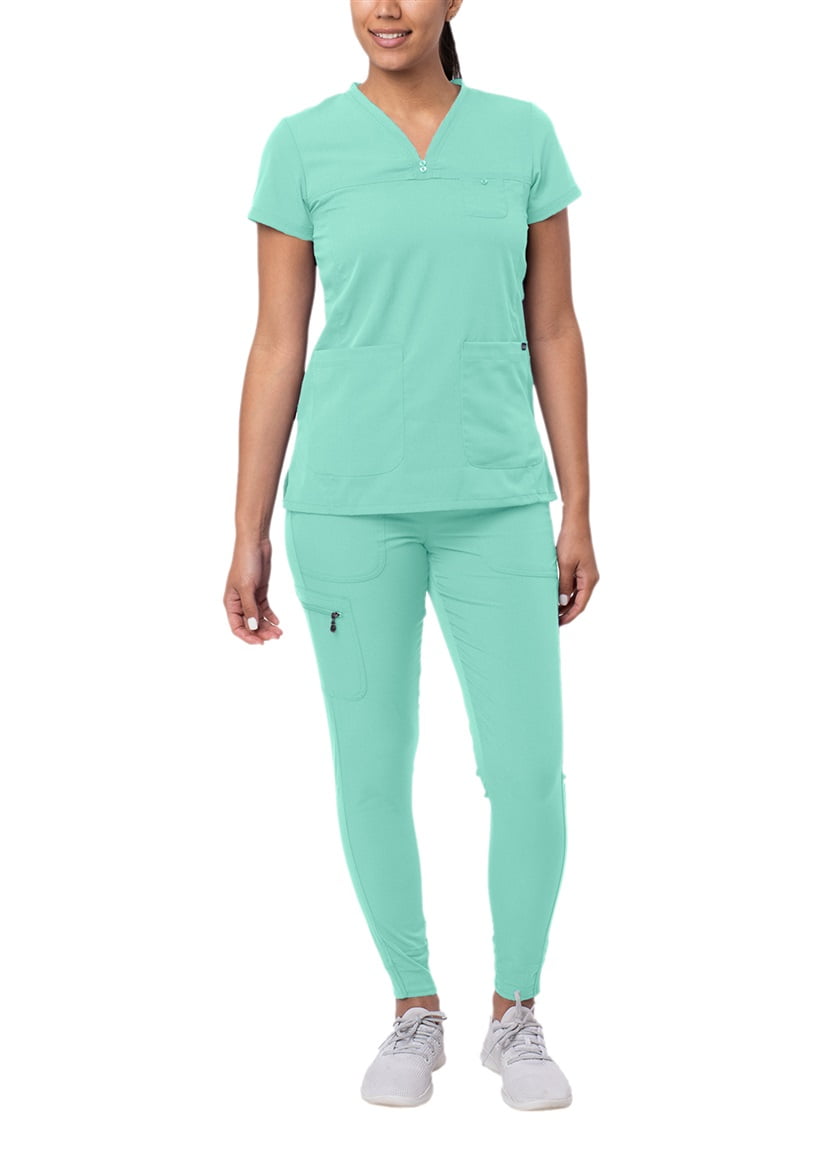 Adar Pro Movement Booster Scrub Set For Women - Sweetheart V-Neck Scrub ...