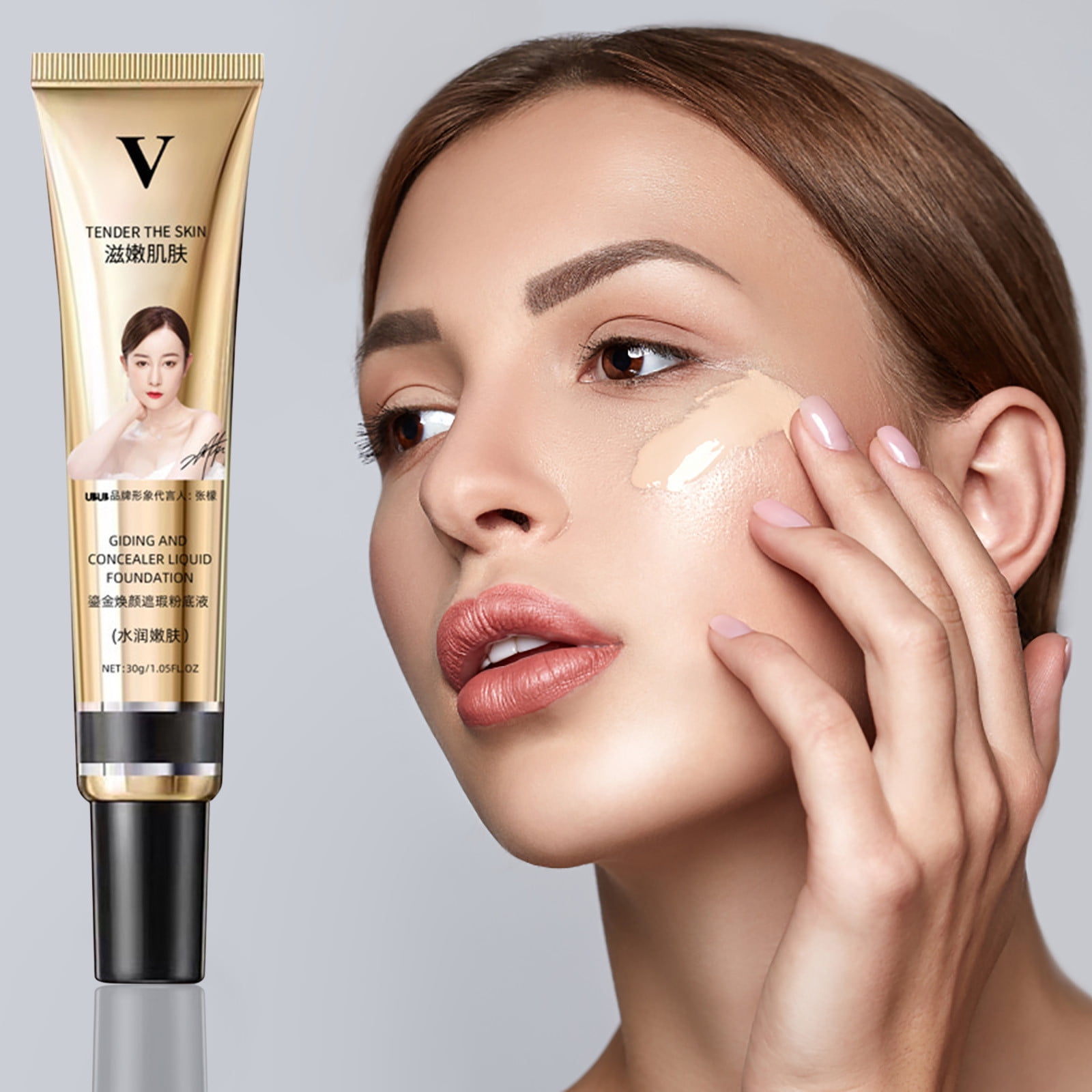Herrnalise Liquid Foundation Full Coverage New Base Cream Concealer ...