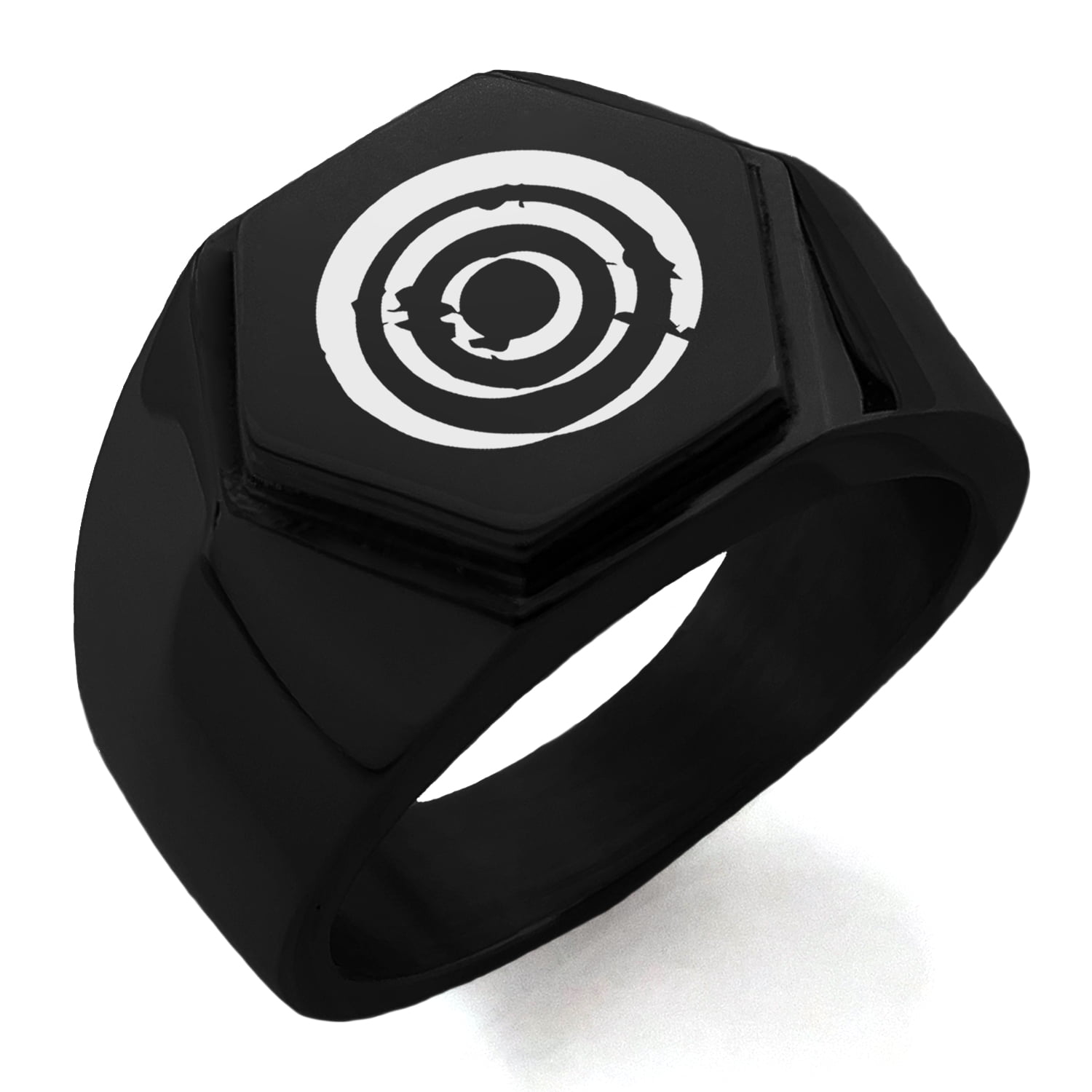 Stainless Steel Ancient Tribal Greatness Rune Engraved Hexagon Crest ...