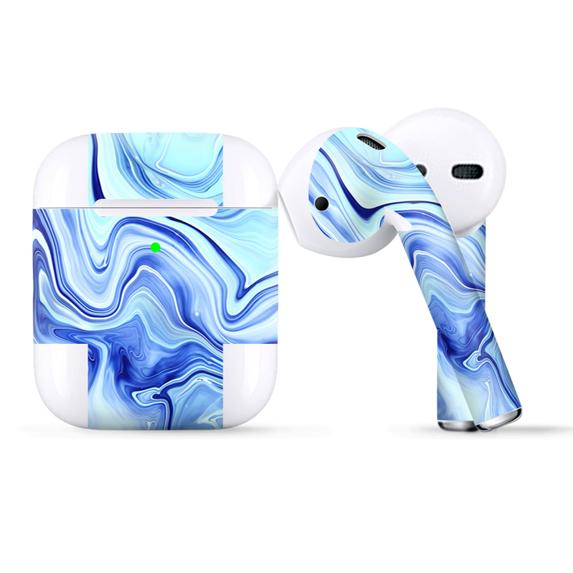 Protective Skin Wrap For Apple AirPods Vinyl Sticker Cover Decal Blue