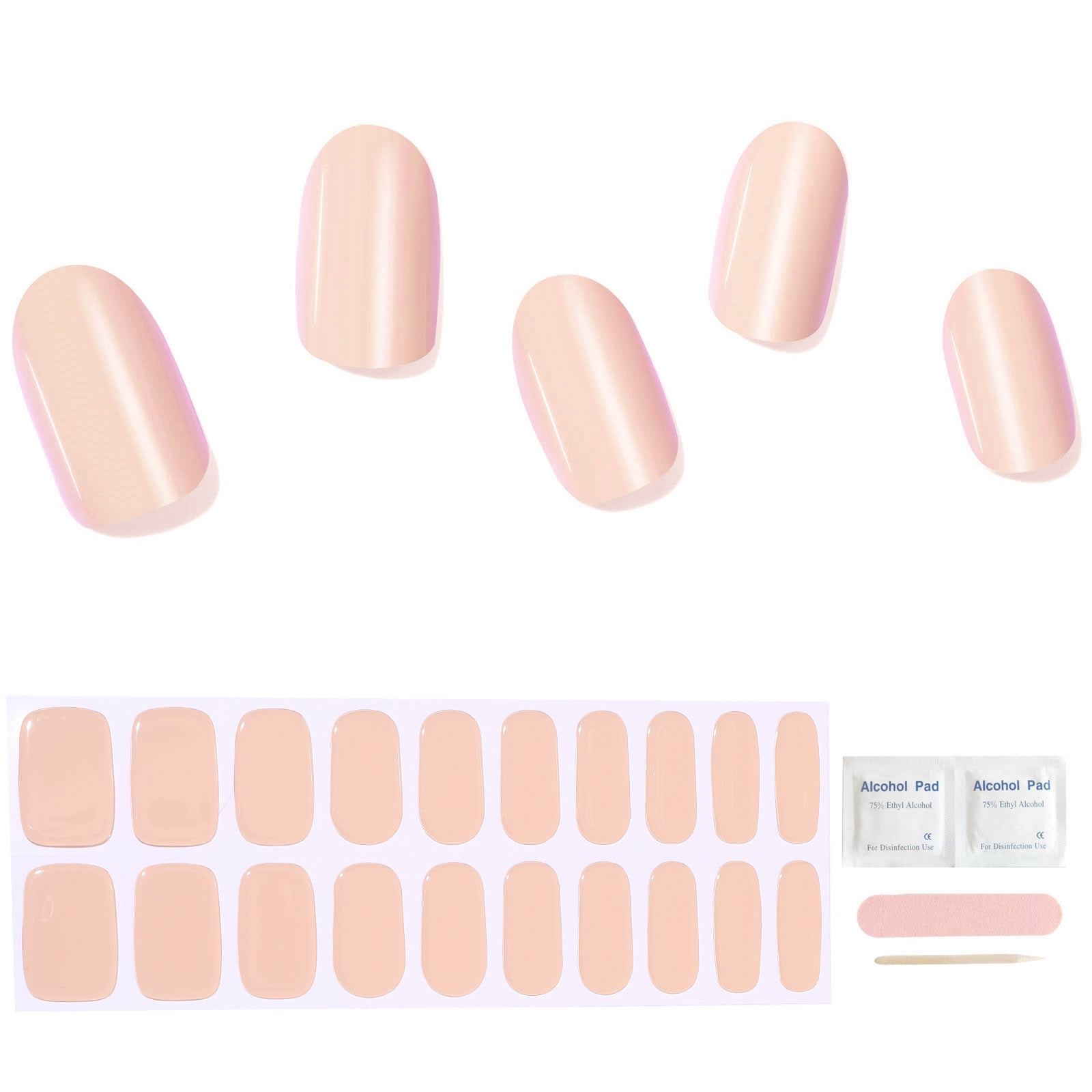 Nail Polish Sticker Waterproof Solid Color Adhesive Strip Semi-cured ...