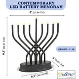 Aviv Judaica Battery Operated Matte Black LED Electric Menorah ...