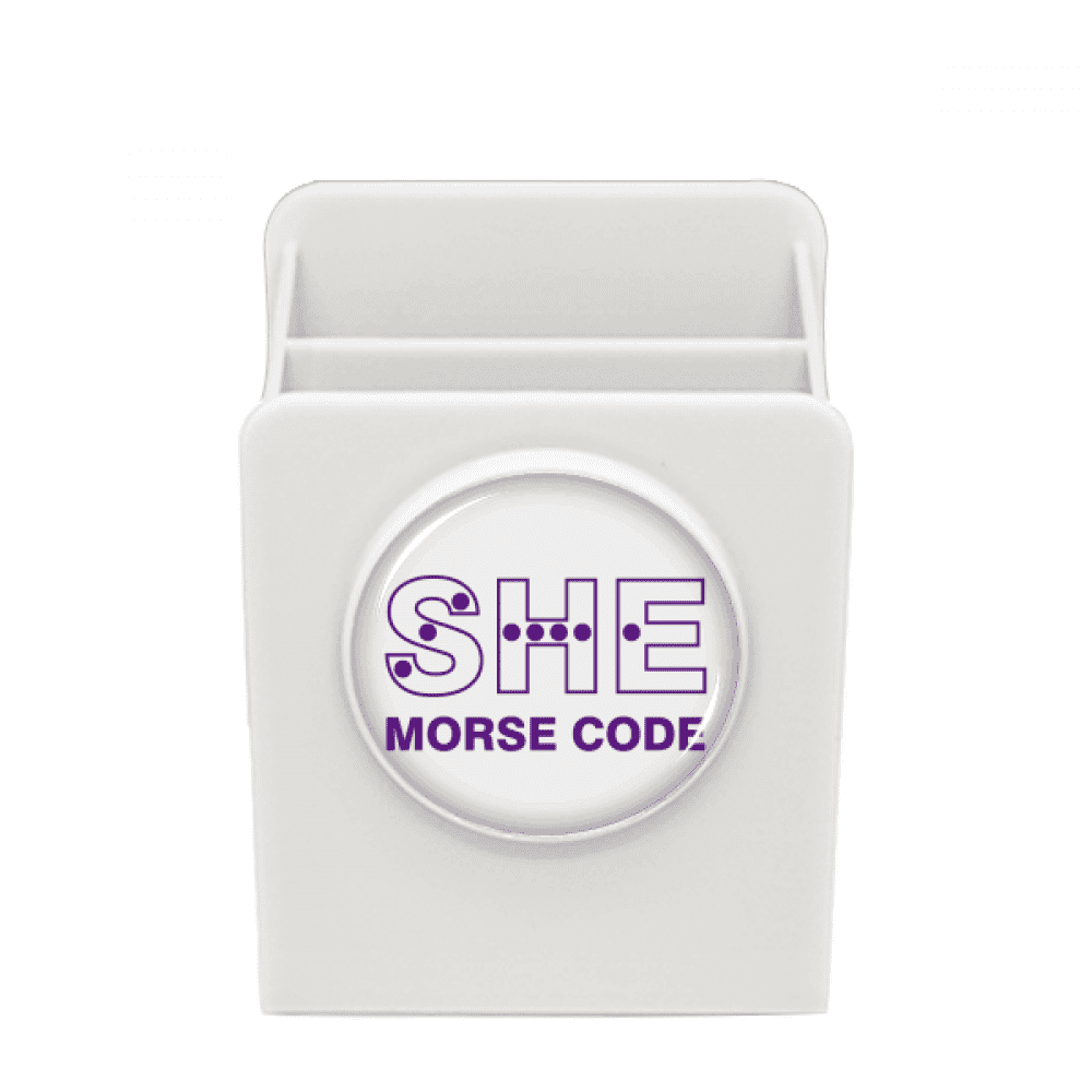 Morse Code She Dot-line Expression Desk Pencil Holder Cup Pen Organizer ...