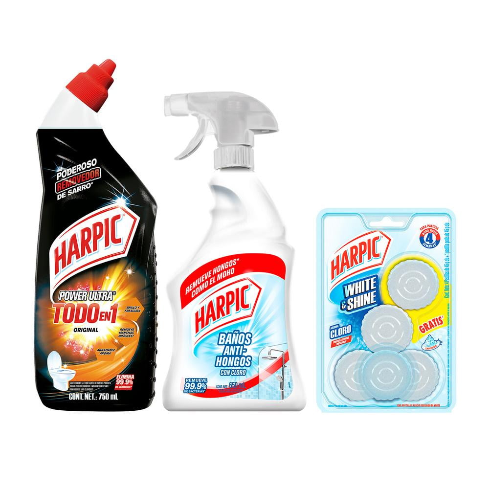Pack Limpieza de Baños Harpic Original Líquido + Pastillas Harpic Baños ...