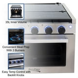 RecPro 21 Inch 3 Burner Propane RV Stove Gas Range without Hood, Silver ...