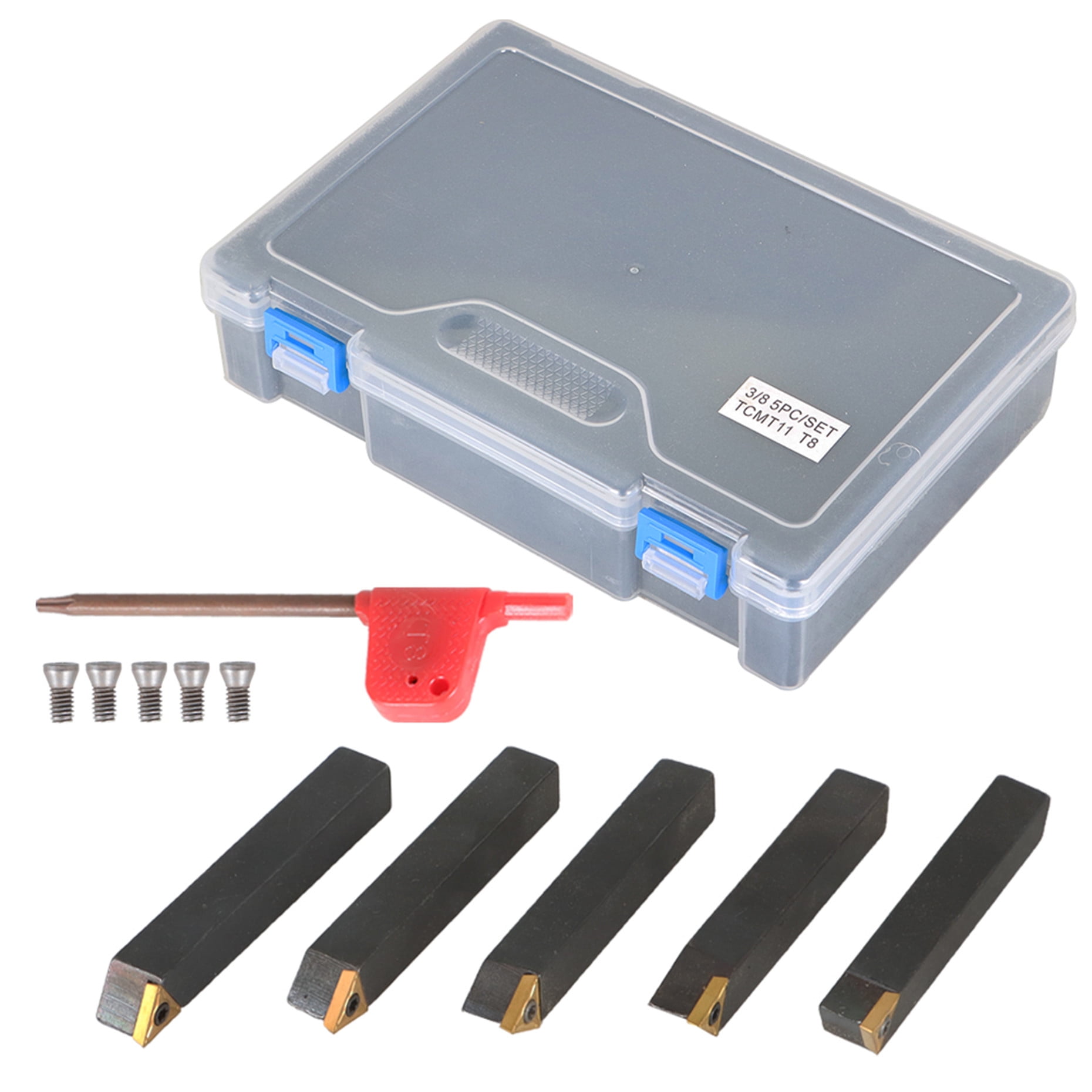 findmall 5Pcs 3/8 Inch Indexable Carbide Lathe Turning Tool Holder ...