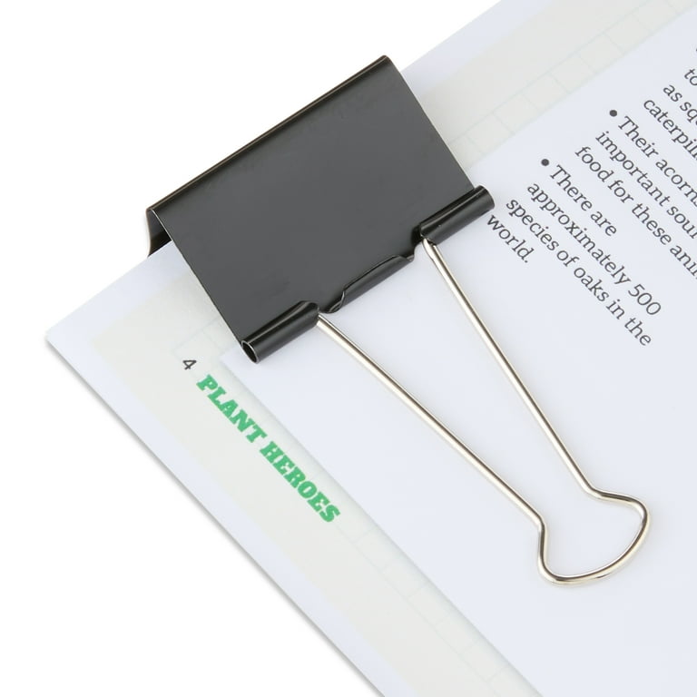Pen Gear Large Metal Binder Clips Black 4 Count Walmart