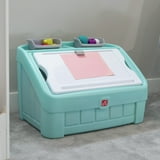 Step2 2-in-1 Mint Toy Storage Box & Art Lid Plastic Toddler Toy Chest ...