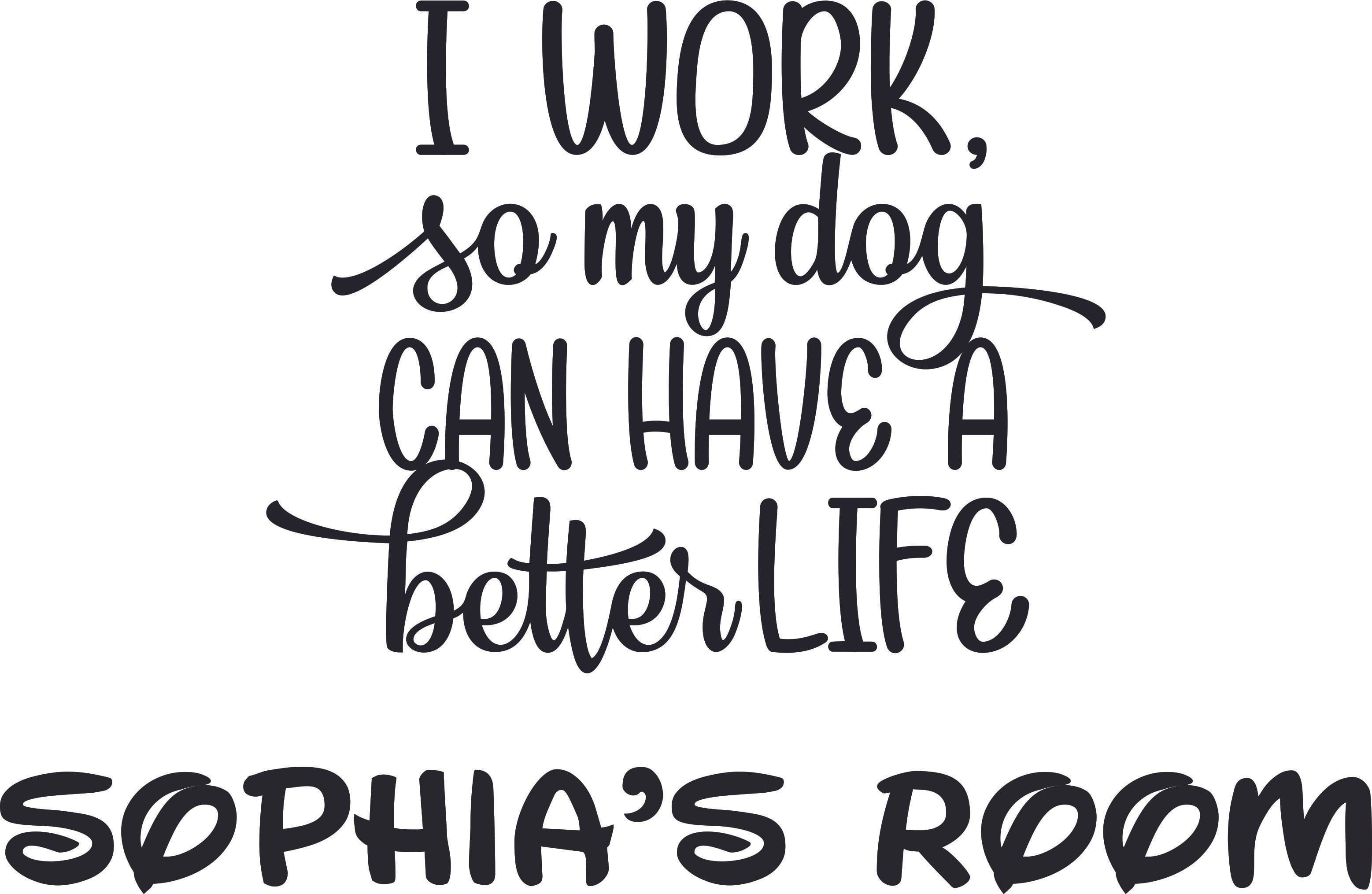 Better Life For Dog Dogs Pets Quotes Customized Wall Decal Custom better-life-for-dog-dogs-pets-quotes-customized-wall-decal-custom