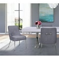 Meridian Furniture Ace Gray Velvet Dining Chair with Chrome Legs (Set ...