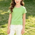 2 Pack Girls T-Shirt, Ruffle Short Sleeve Tops, Loose Casual Solid ...