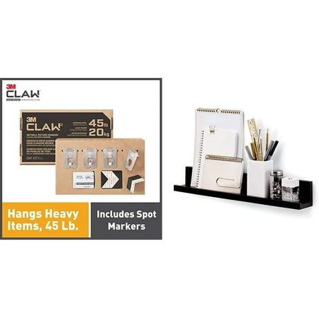3M Claw Drywall Picture Hangers Holds 45 lb. & CPDD Floating Wall Shelf ...