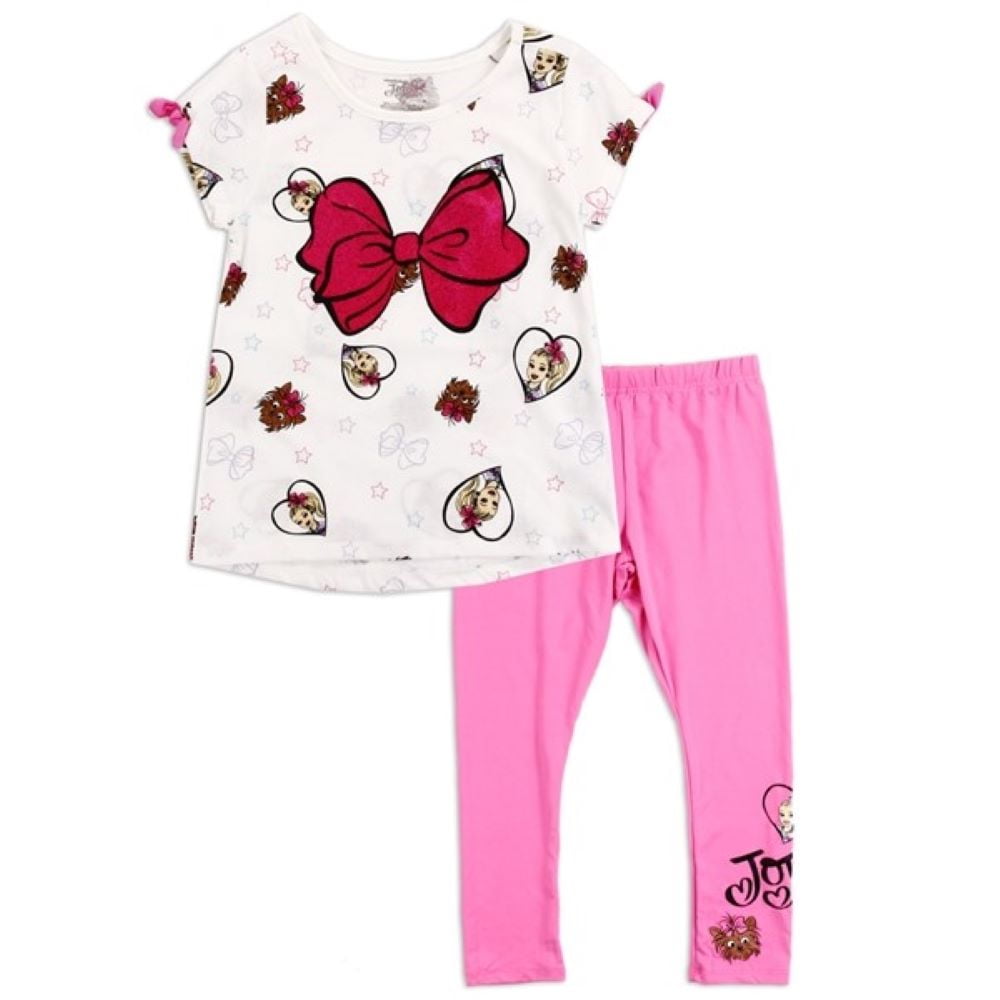 JoJo Siwa Girls Sequin Graphic Tee and Capri Legging, 2-Piece Outfit ...