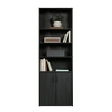 Mainstays Traditional 5 Shelf Bookcase with Doors, Black Finish ...