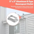 2 Pack 2" x 3" Rain Gutter Downspout Aluminum Drop Outlet K Style ...