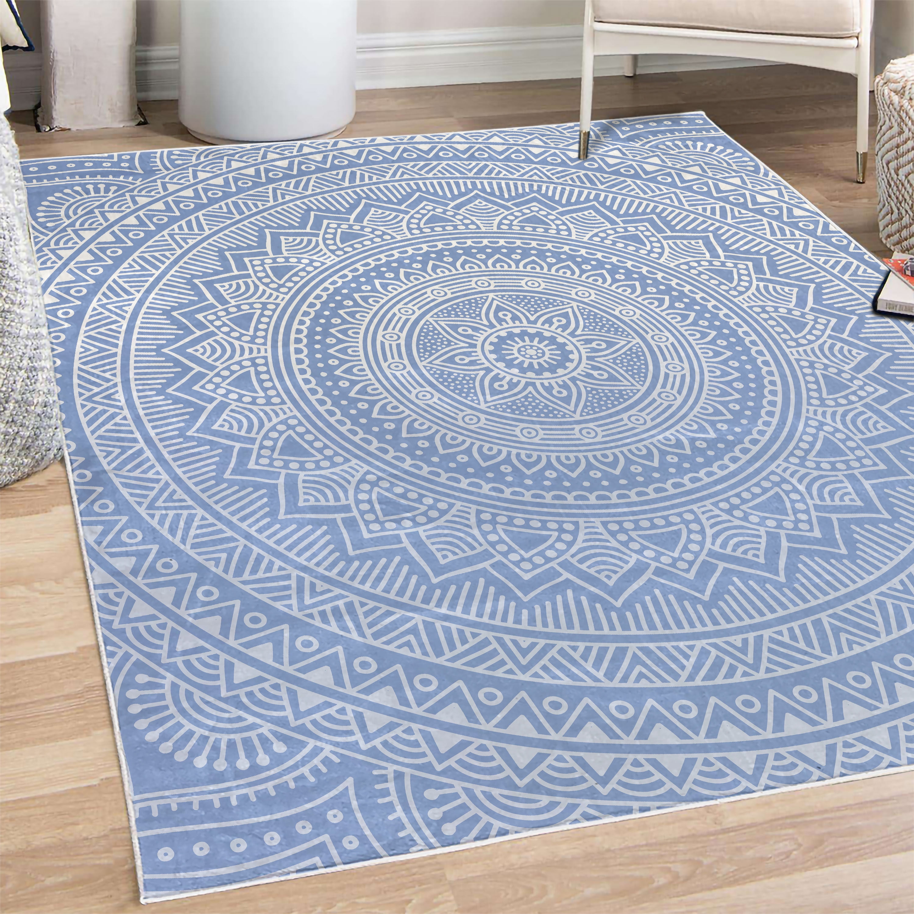 Mandala Decorative Rug, Abstract Floral Design with Themes Native South ...