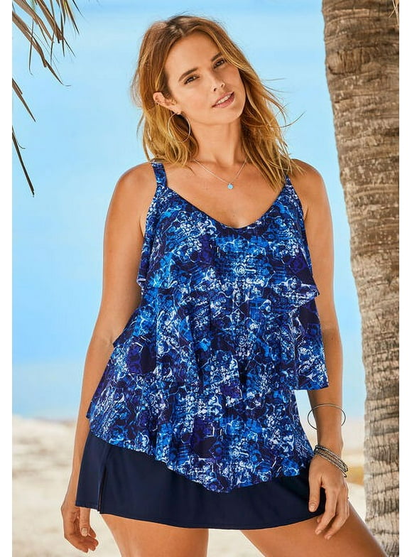 Tiered Ruffled Tankini Top