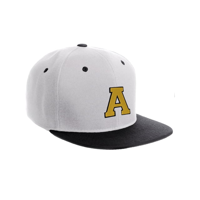 Classic Snapback Hat Custom A to Z Initial Letters, White Black Cap ...