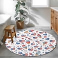 Area Rug 48in, USA Patriotic Ice Cream Floor Carpet Living Room Rug ...