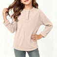 AHTJRT Kids Henley Tops Girls Boys Ribbed Knit Long Sleeve Tee Tops ...