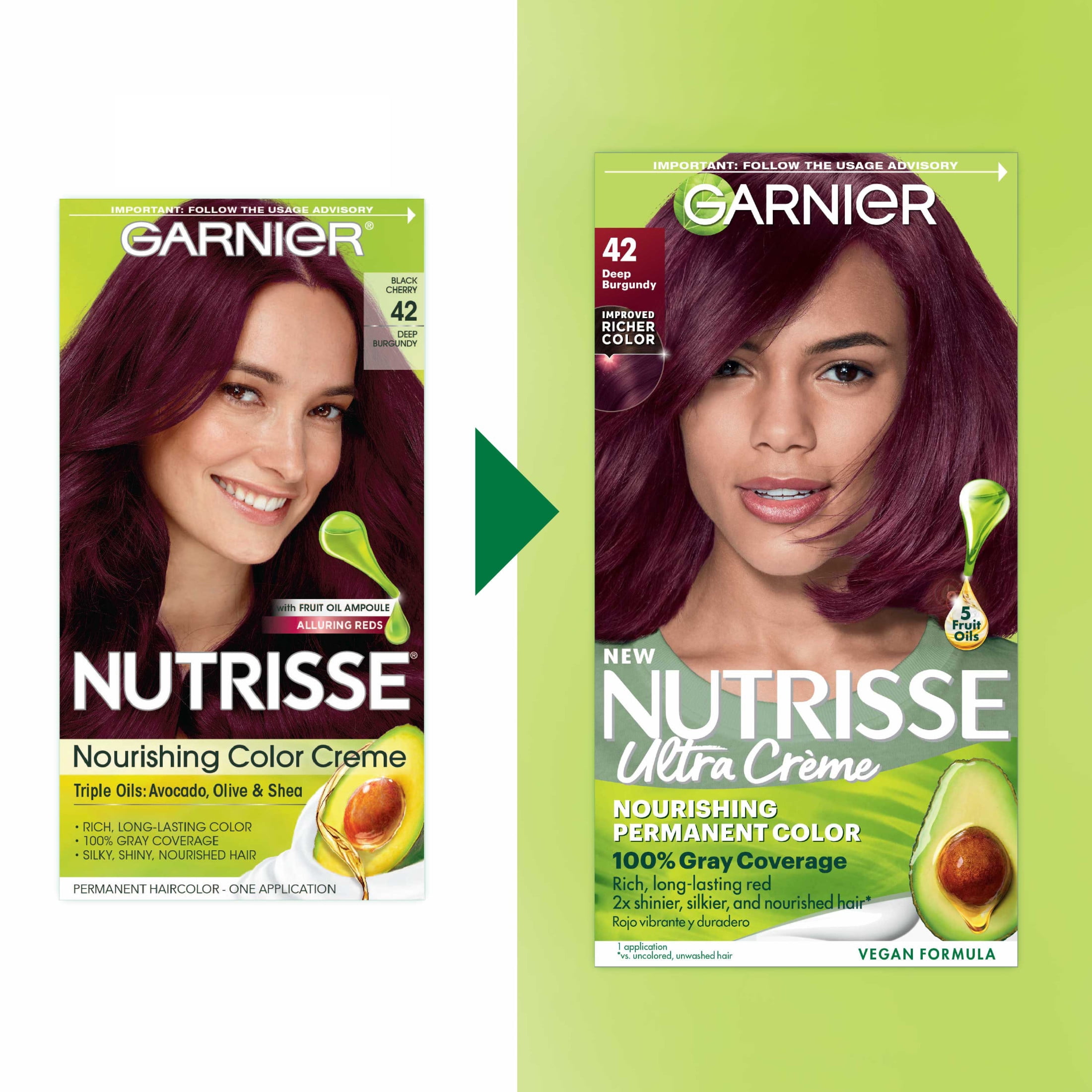 Garnier Nutrisse Nourishing Hair Color Creme Unisex 42 Deep Burgundy ...