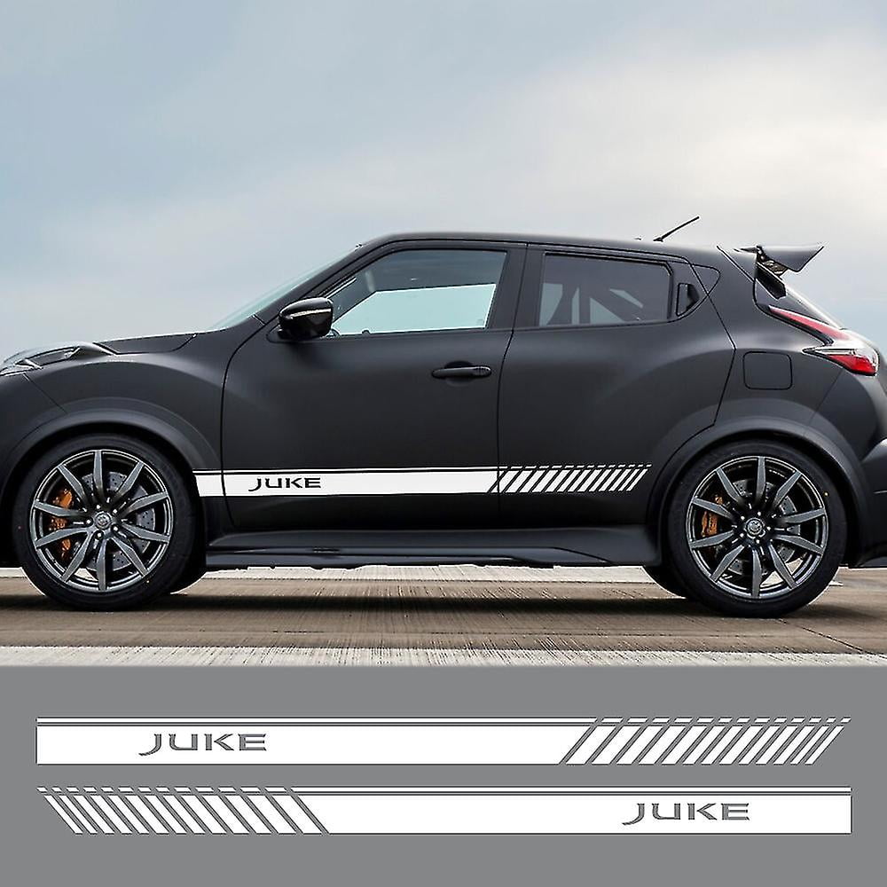 2pcs Car Door Side Skirt Stickers For Nissan Juke Tuning Auto Accessories Waist Line Stripes Decoration Vinyl Film Decals Vinsniv