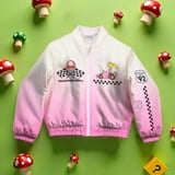 Nintendo Mariokart Princess Peach Girls Nylon Varsity Bomber Jacket ...
