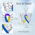 Bladder Cancer Awareness Necklace 925 Sterling Silver Yellow-Blue ...