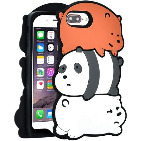 AIMTYD 3 Bears Case for iPhone 8 Plus/ 7 Plus/6 Plus 5.5",Silicone 3D ...