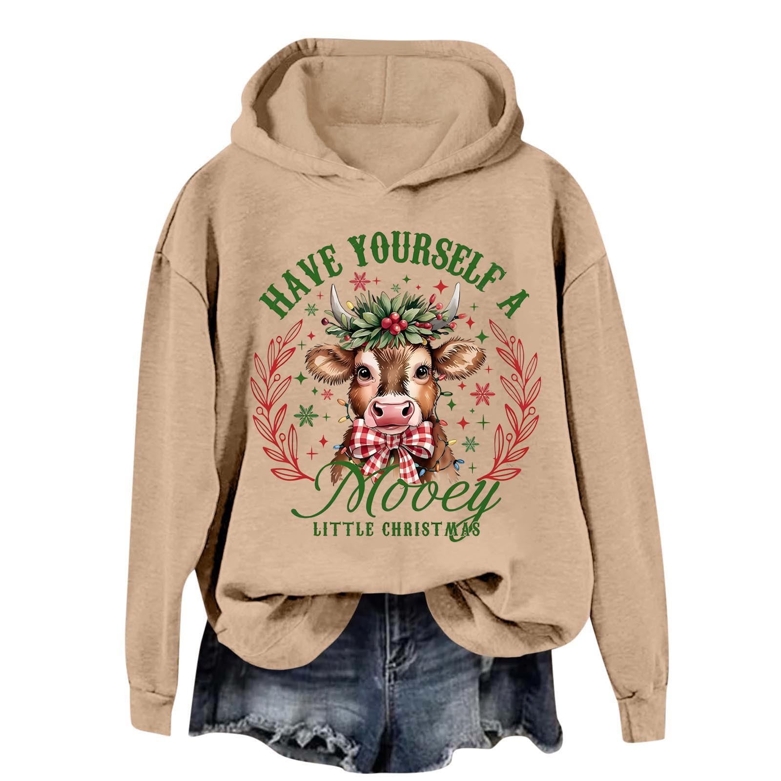 Click here for Hnmkiu Ladies Sweatshirts Have Yourself A Mooey Li... prices