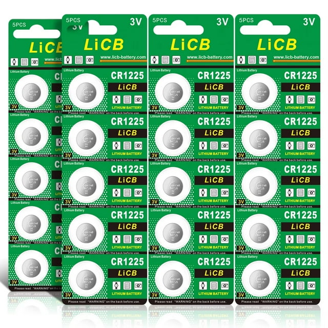 LiCB 20 Pack CR1225 3V Lithium Batteries Coin Button Cell CR 1225 Battery - Walmart.com