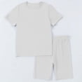 Ashyfjp Kids Casual Home Outfit Set Simple Solid Color Short Sleeve T ...