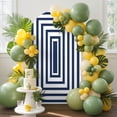 Abstract Art Wedding Arch Cover 6.6Ft Modern Blue Concentric Squares ...