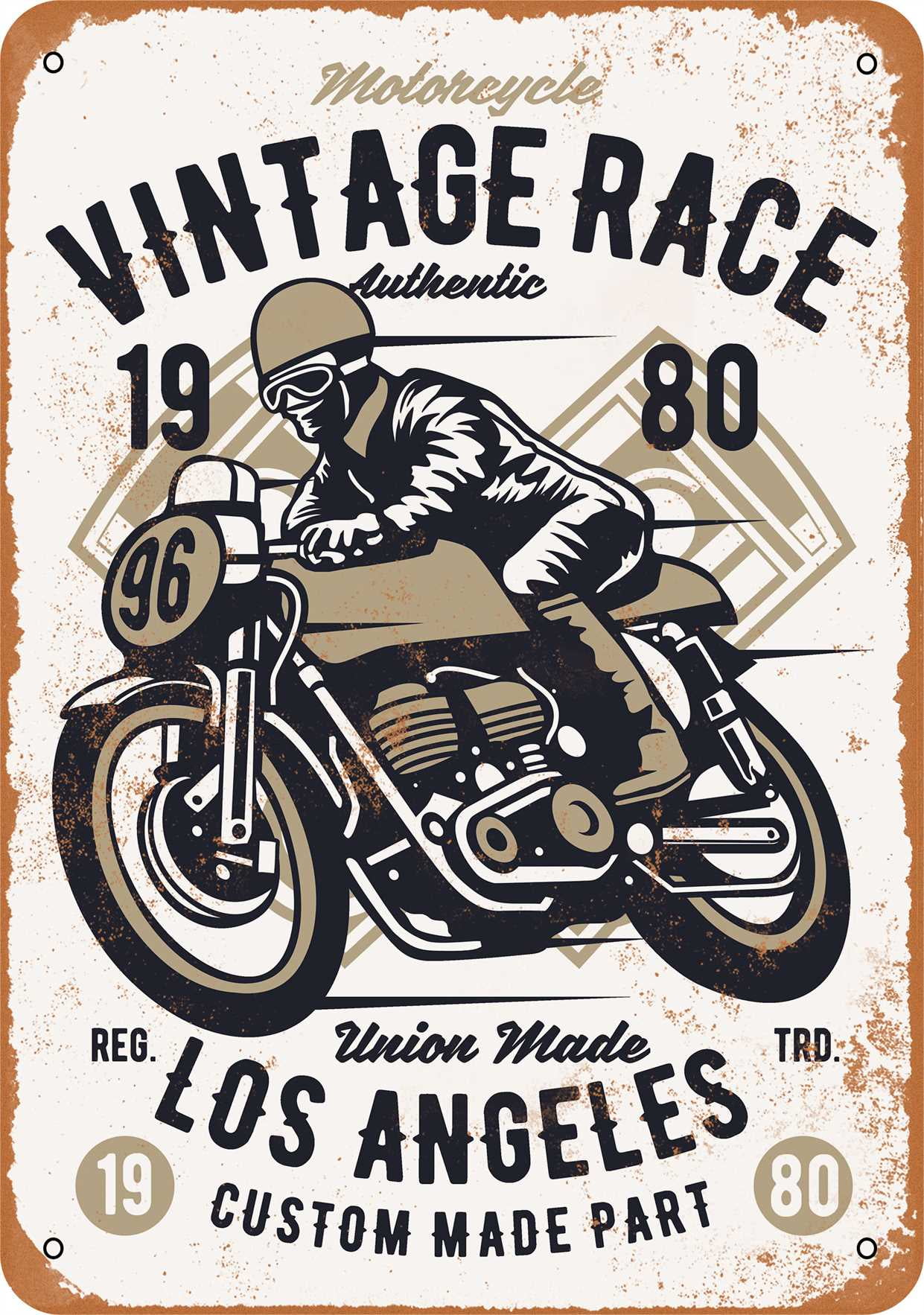 7 x 10 METAL SIGN - Vintage Motorcycle Race Los Angeles - Vintage Rusty ...