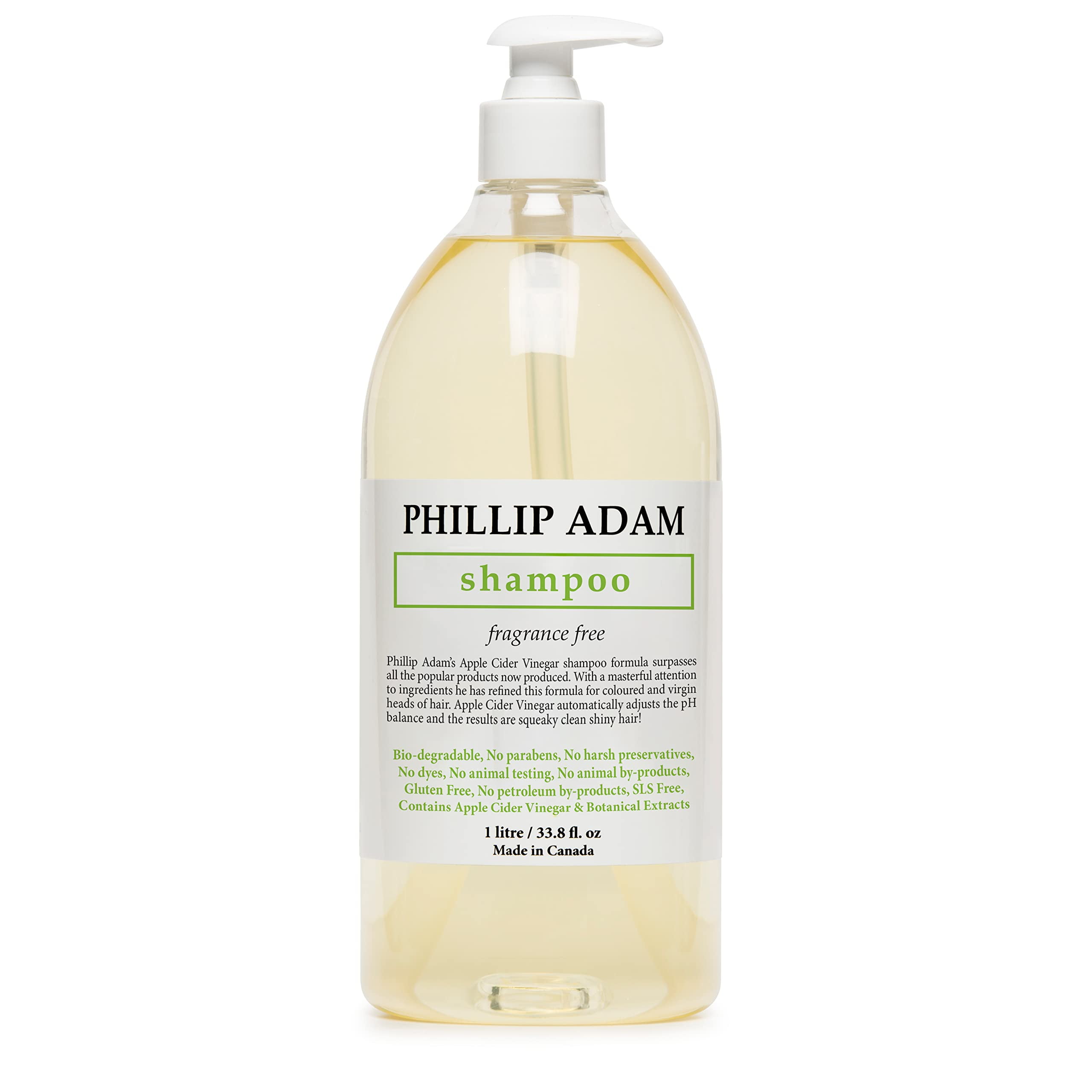 Champú Phillip Adam sin fragancia, 1 litro, sin sulfatos ni parabenos ...