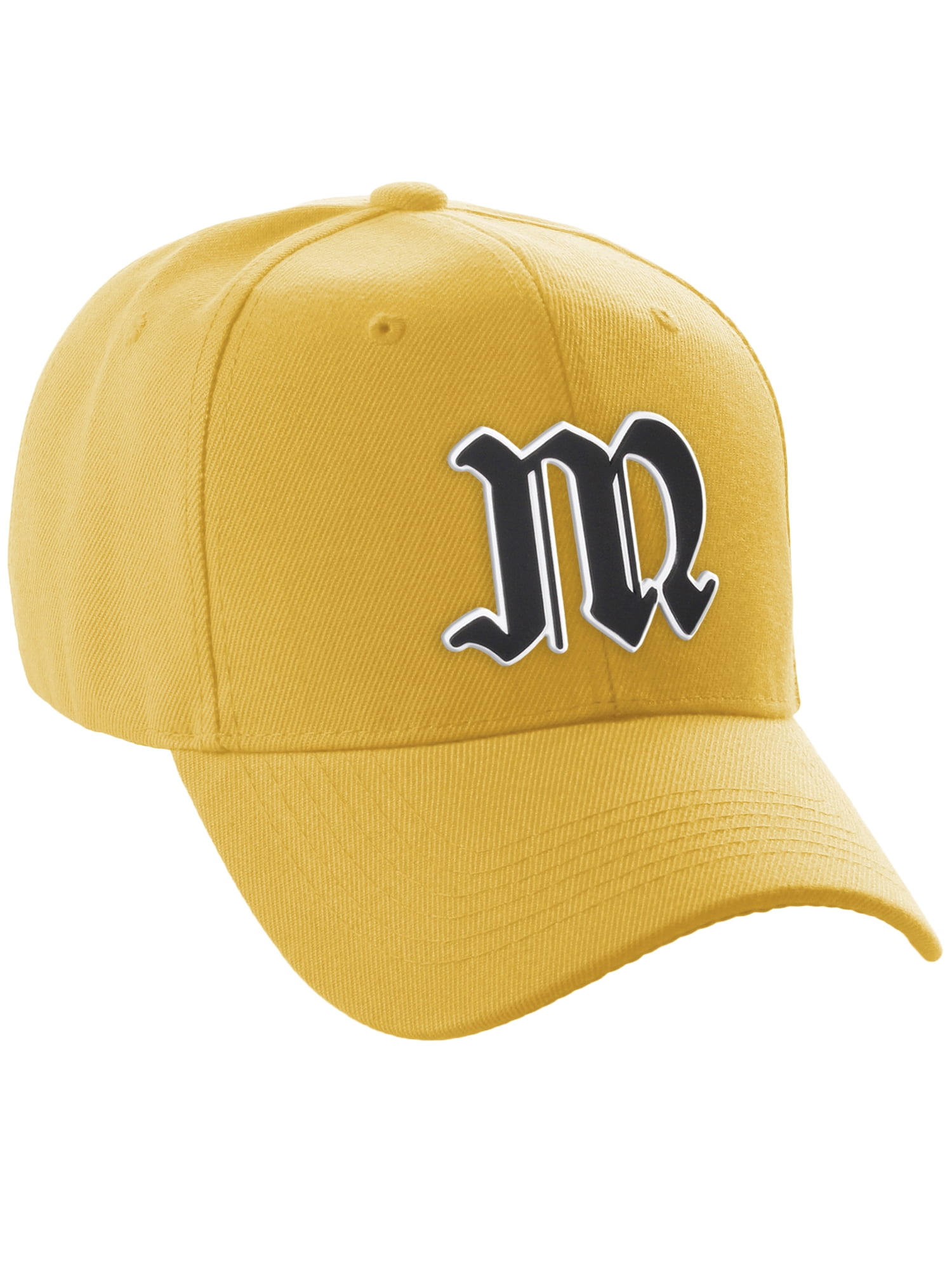 Daxton Structured Baseball Hat Cap Old English A to Z Letter Number ...
