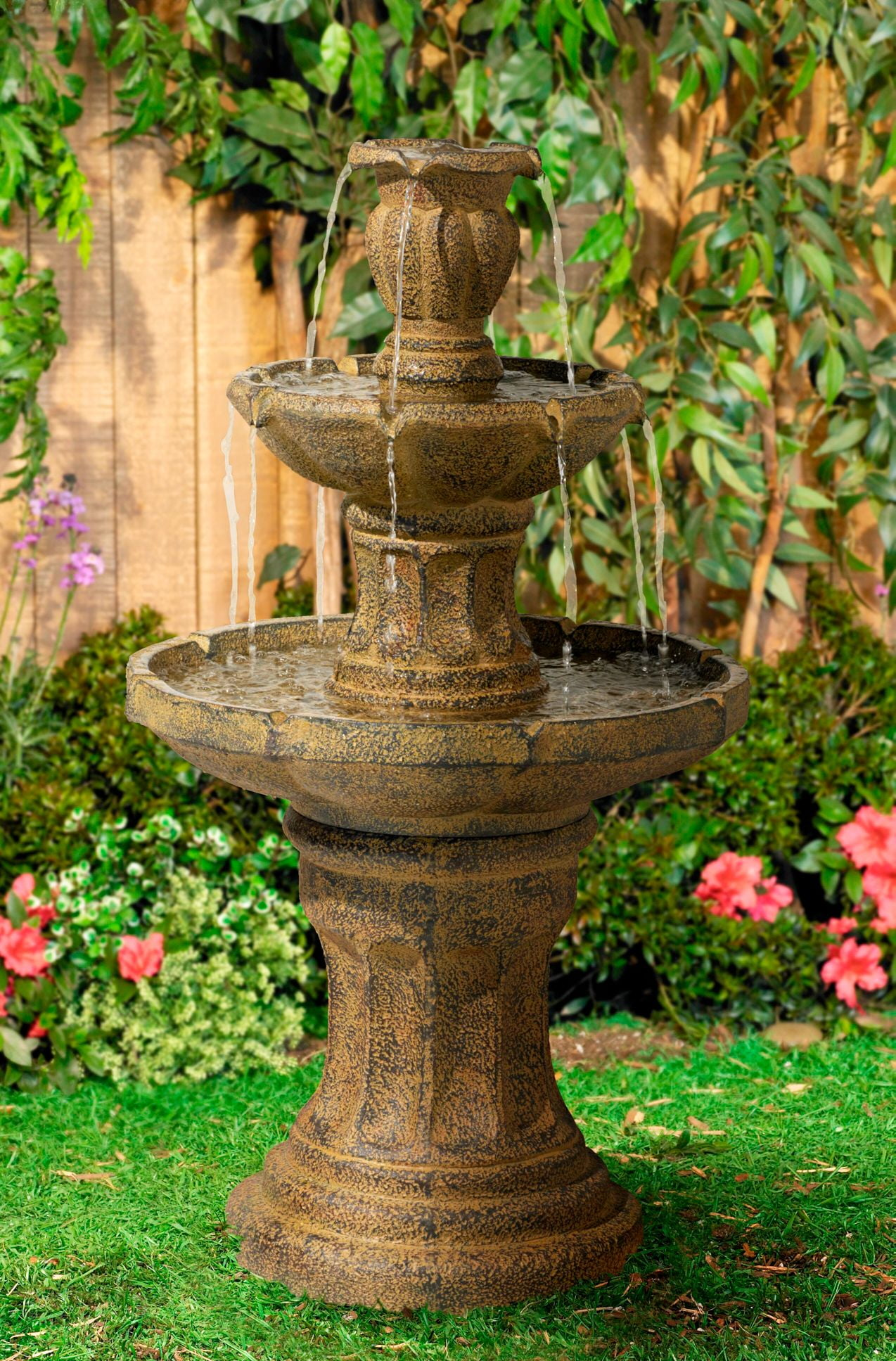 John Timberland Tuscan Garden Rustic 3 Tier Basin Outdoor Floor Water ...
